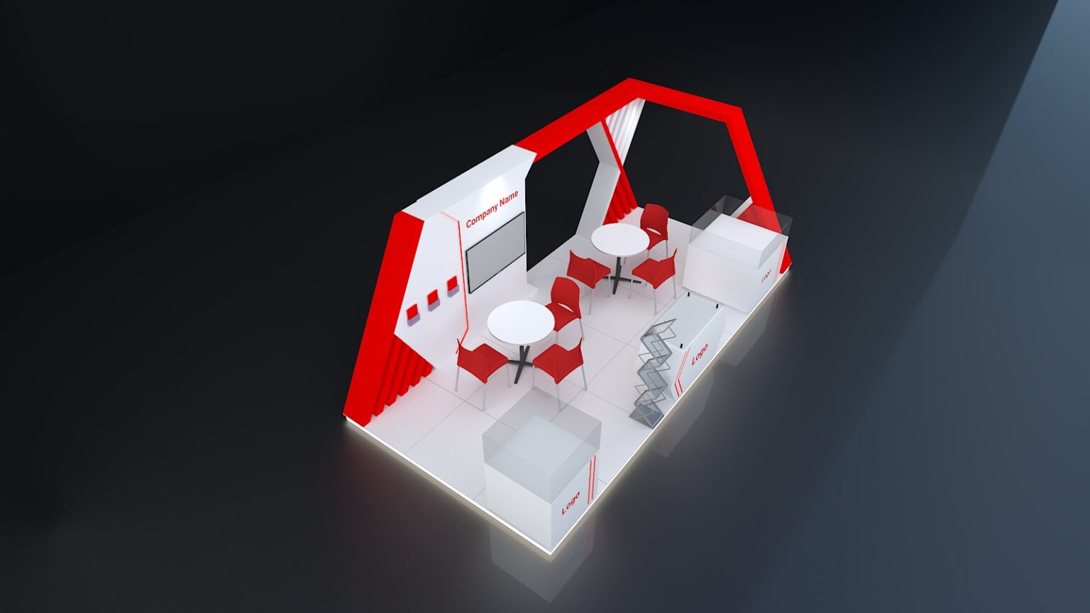 3x6(Design 3) Custom-Made Booth - Custom Made Counter for Exhibition