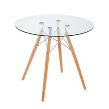 DT10 Glass Top Discussion Table With Wooden Leg - Booth Rental Malaysia ...